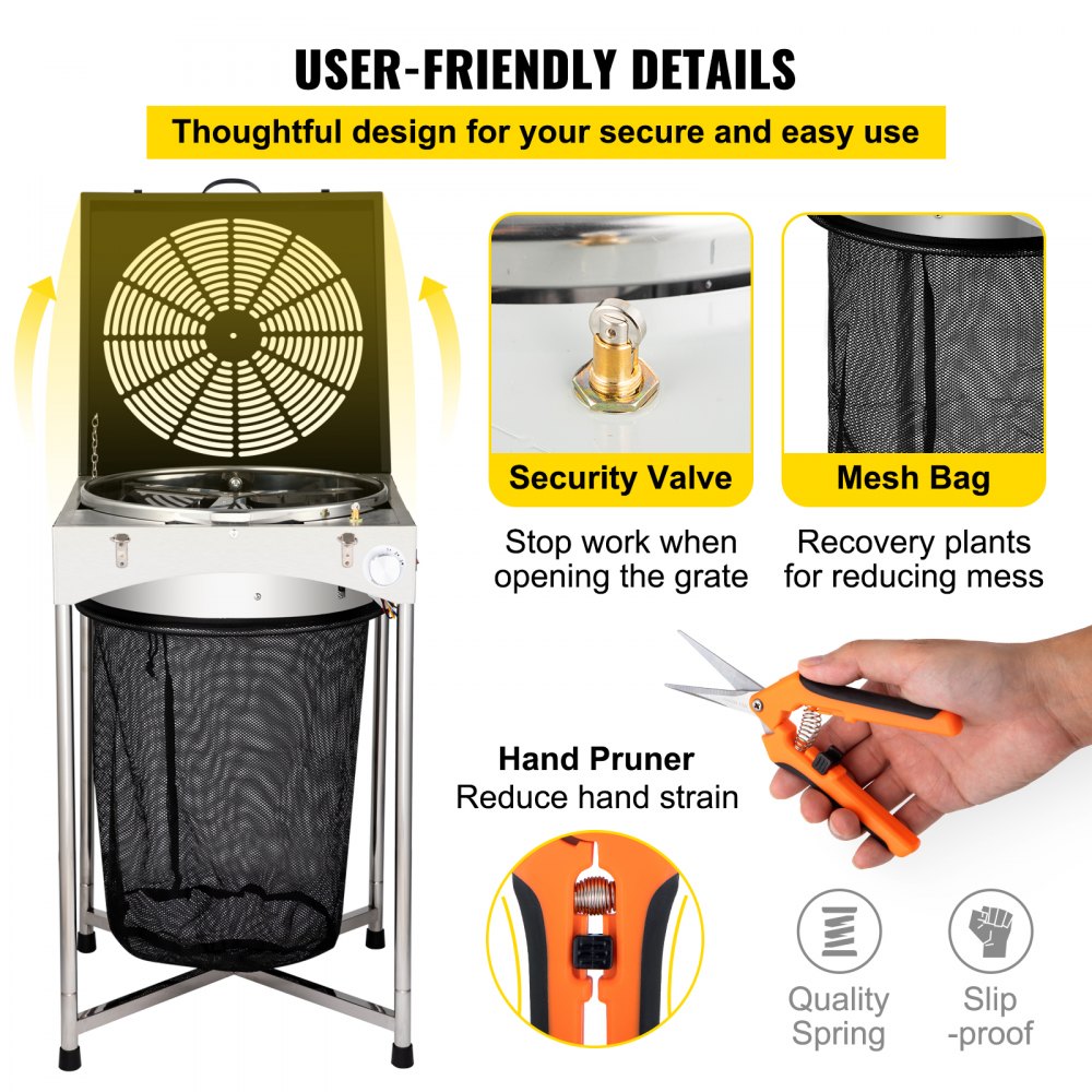 VEVOR Bud Leaf Trimmer, 18 inch Adjustable 3 Speed 110 V, Electric ...