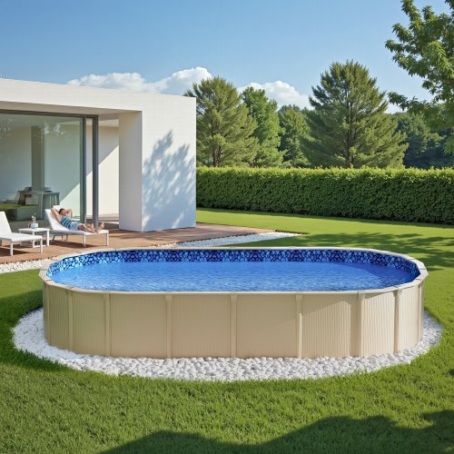 Oval Pool Liner 18x33ft Unibead Style Pool Liner 52in Wall Height ...