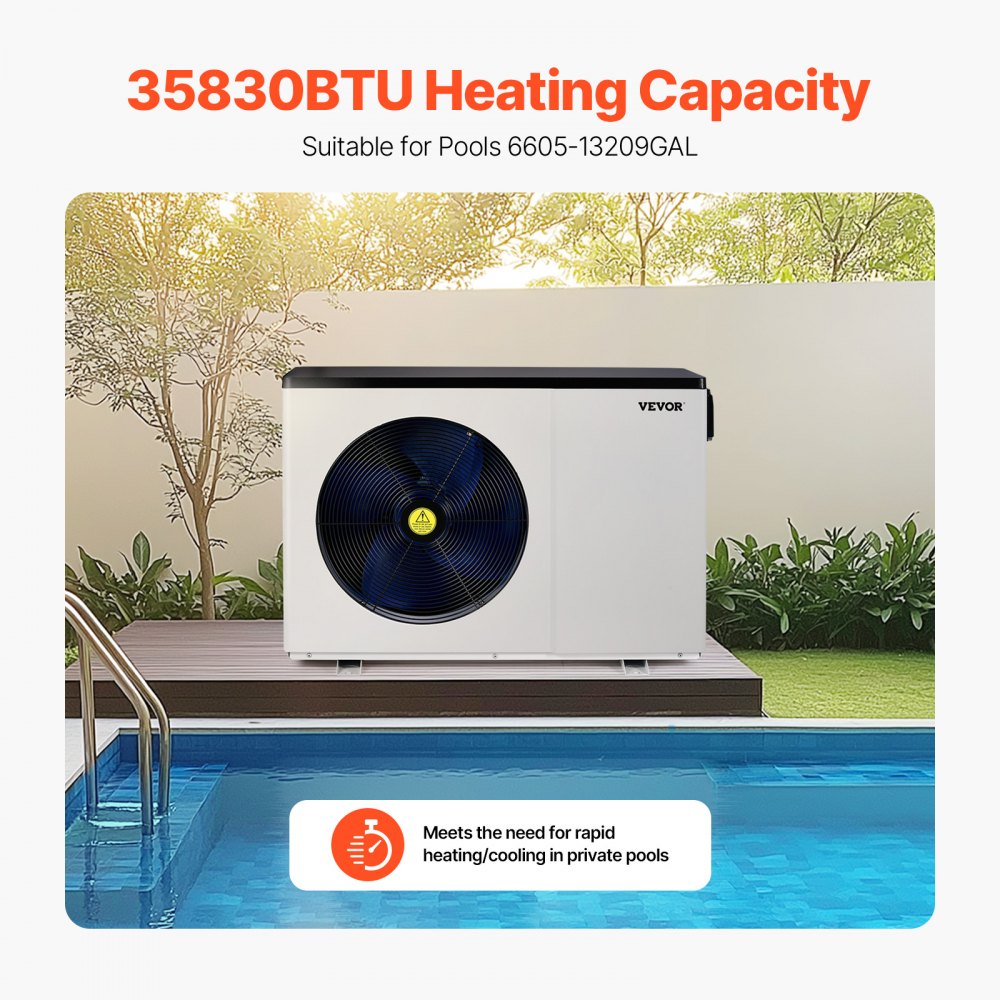 Electric Pool Heat Pump 35830 BTU for Above and In Ground Pools ...