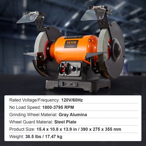 VEVOR Bench Grinder, 8 inch Variable Speed Bench Grinder with 5.0A ...
