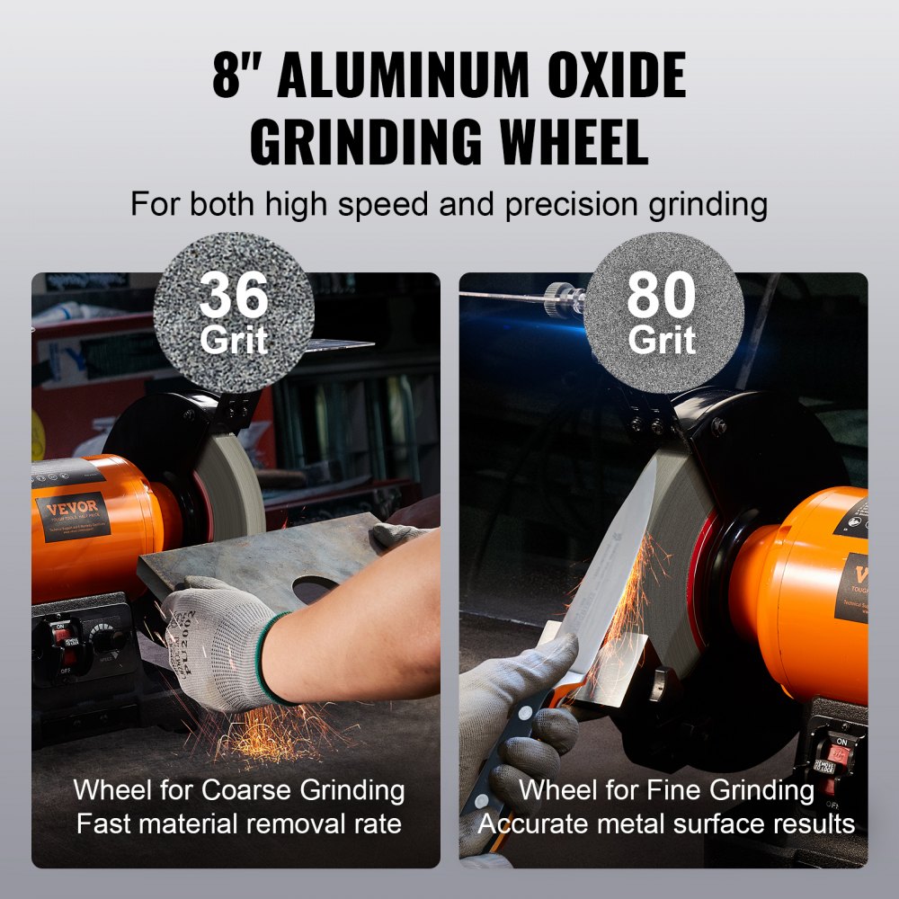 VEVOR Bench Grinder, 8 inch Variable Speed Bench Grinder with 5.0A ...