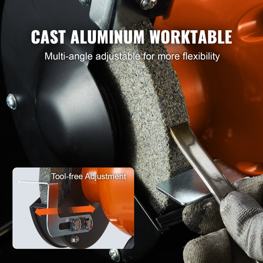 VEVOR Bench Grinder, 6 inch Single Speed Bench Grinder with 2.1A ...