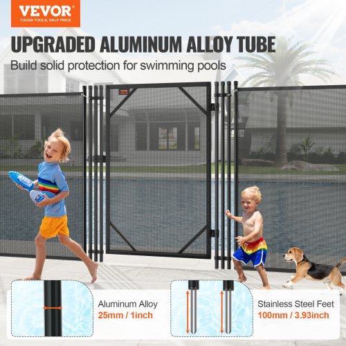 VEVOR Pool Fence Gate 4 x 2.5 FT Removable Inground Pool Gate for Kids ...