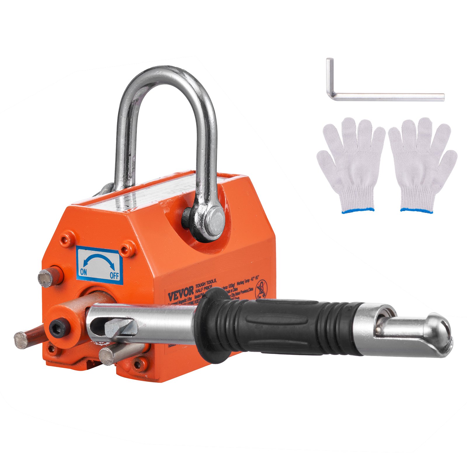 VEVOR Magnetic Lifter, 220 lbs/100 kg Pulling Capacity, 2.5 Safety ...
