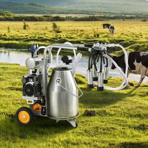 VEVOR Electric Cow Milking Machine, 6.6 Gal / 25 L 304 Stainless Steel ...