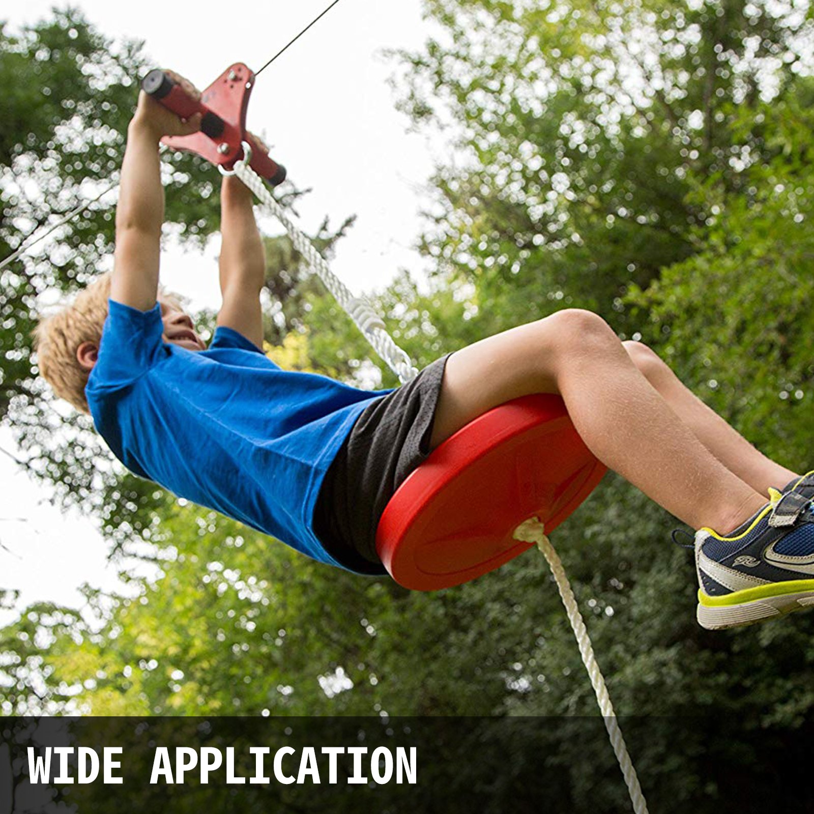 VEVOR 100FT Zip Line Kit Kids Adult Zip Line Trolley Slackers Zip Lines ...