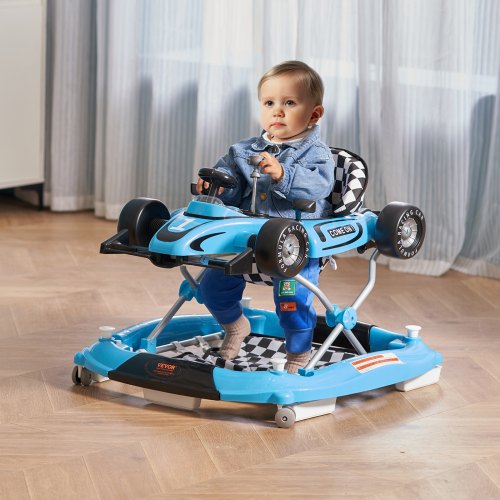 VEVOR 4-in-1 Baby Walker, Foldable Baby Activity Center with Wheels ...