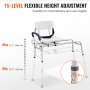 VEVOR Sliding Tub Transfer Bench Shower Chair & Cut-Out Seat Reversible ...
