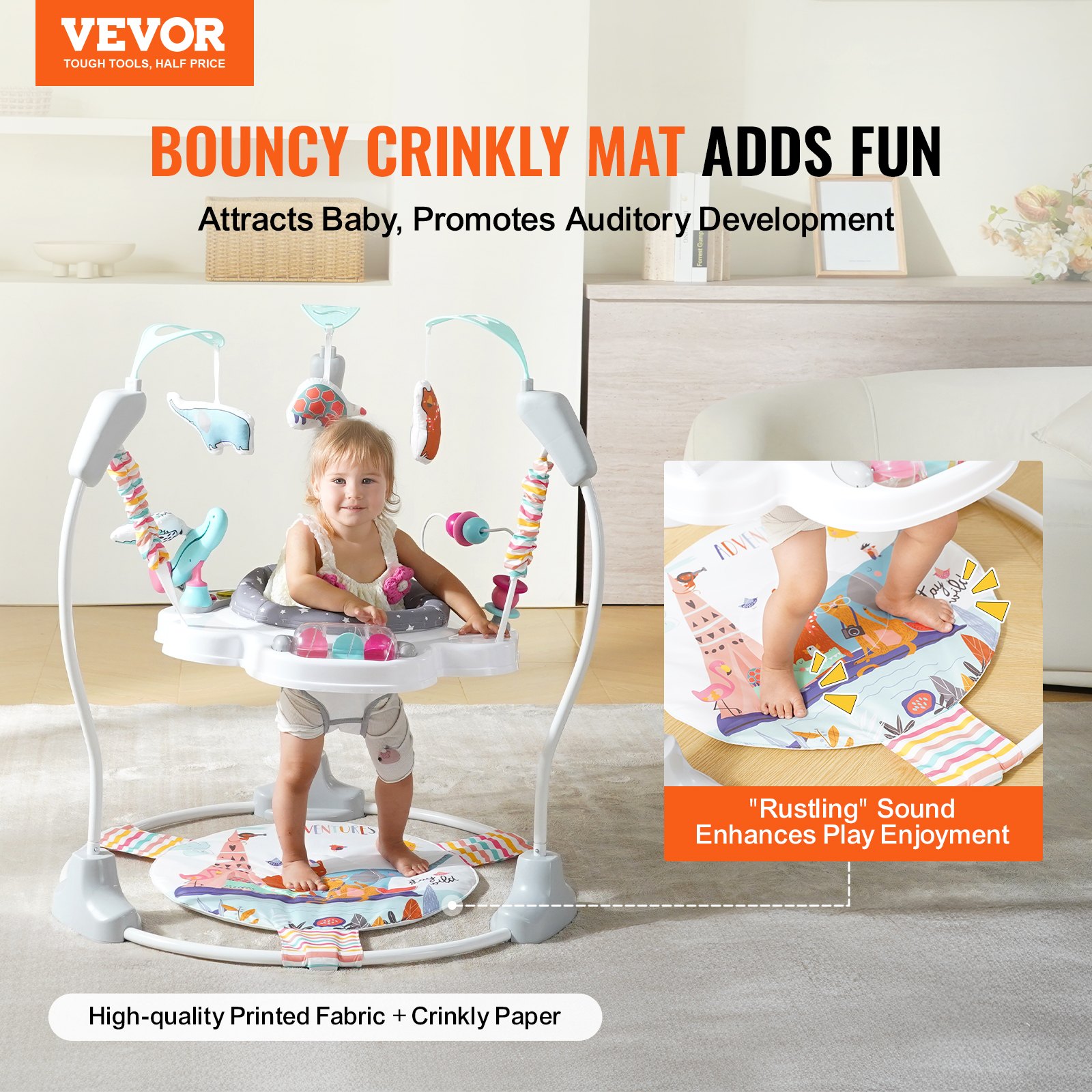 VEVOR Baby Bouncer, Baby Activity Center 360° Rotation & Adjustable ...