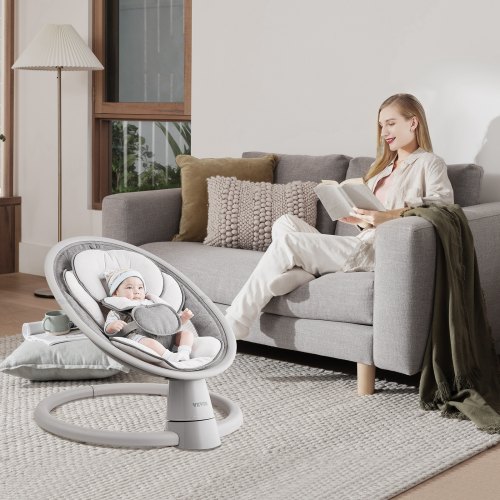 Baby Swing for Infants 5 Speeds Remote Control Bluetooth 10 Lullabies ...