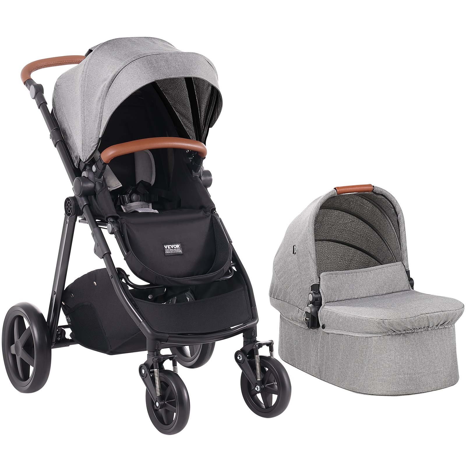 VEVOR Stroller Travel System With Bassinet Playard Baby Combo Set Dark ...