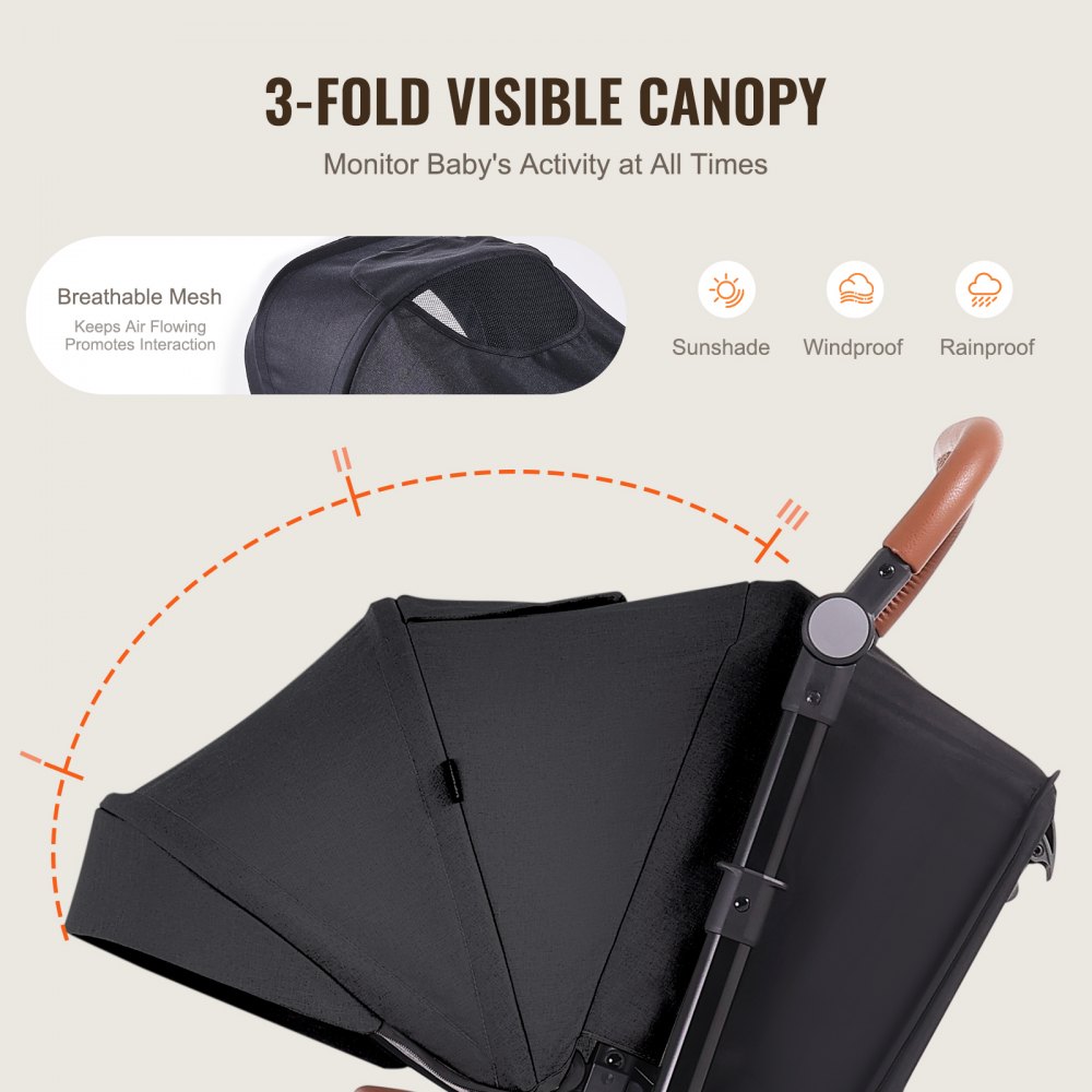 VEVOR Stroller Travel System With Bassinet Playard Baby Combo Set 2-in ...