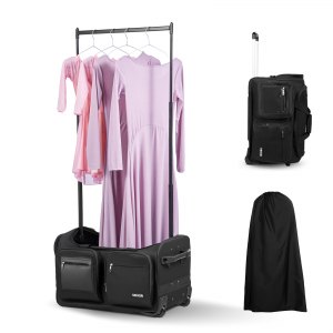 23 Inch Dance Bag with Garment Rack Rolling Duffle with Wheels for ...
