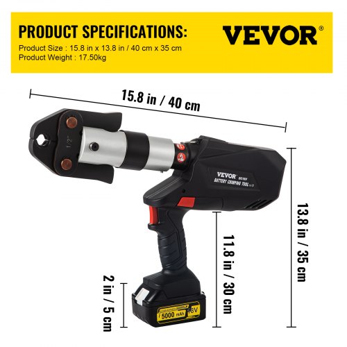VEVOR Propress Kit 18V Tools Propress with 1/2" 3/4" 1"1-1/4" 1-1/2" 2 ...