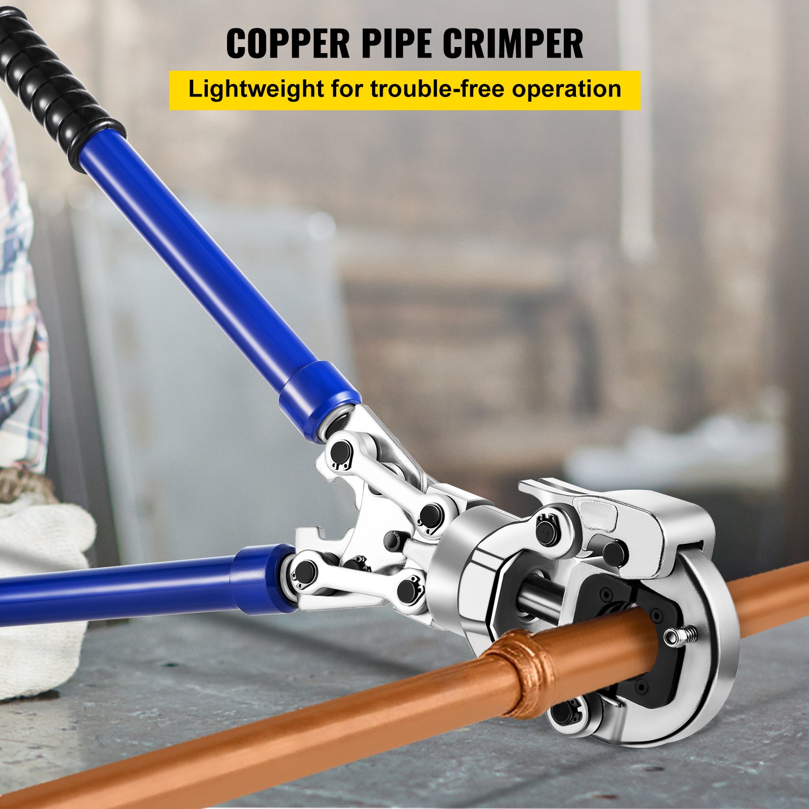 VEVOR Pipe Press Crimping Tool, 1/2" 3/4" 1" Copper Tube Fittings ...