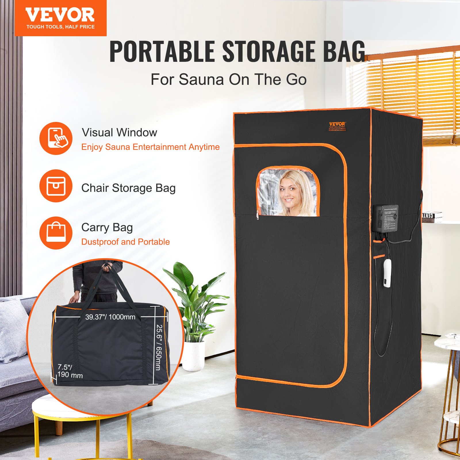 VEVOR Sauna Tent Far Infrared 1400W Personal Home Spa Loss Weight Detox ...