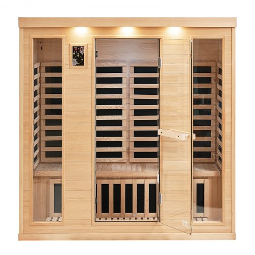 VEVOR Far Infrared Wooden Sauna Room Home Sauna Spa for 3 to 4 Person 2580W | VEVOR US