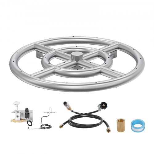 VEVOR Round Drop-in Fire Pit Pan 12 inch, Stainless Steel Fire Pit ...