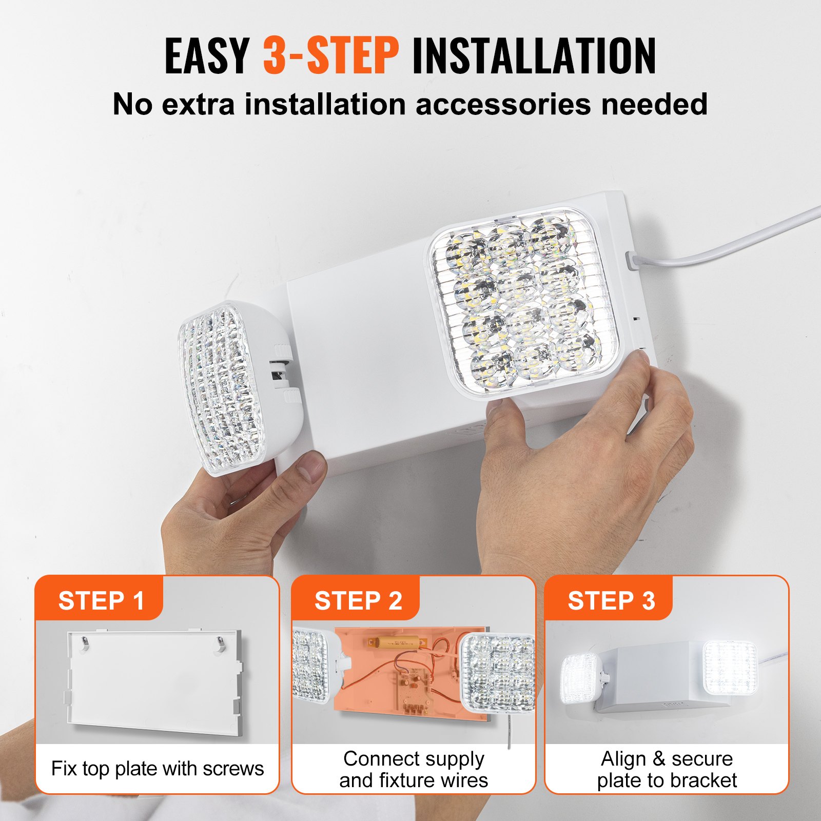 VEVOR 6 PCs Commercial Emergency Light LED Exit Lighting Fixtures ...
