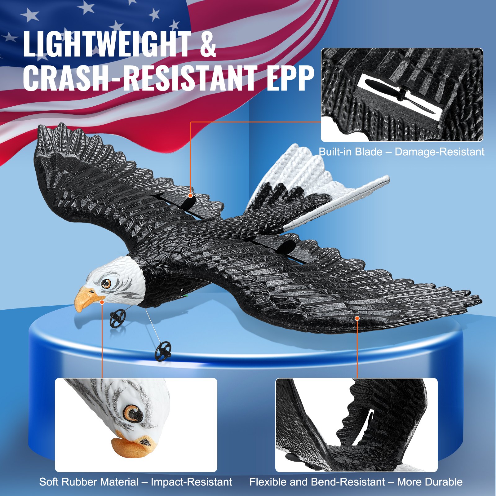 Christmas Gift! VEVOR RC Airplane Biomimetic Eagle EPP Foam RC Plane ...