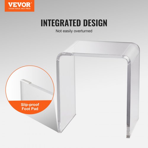 VEVOR Acrylic End Table, 2 pcs C-Shaped Lucite Side Tables, Clear ...