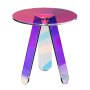 VEVOR Round Iridescent Side Table, Acrylic End Table, Clear Rainbow ...