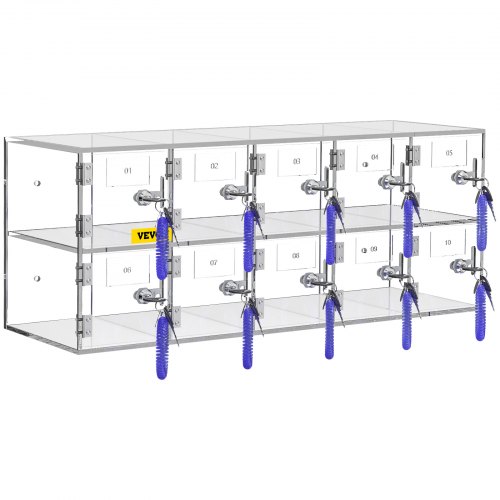VEVOR Cell Phone Storage Locker, 10 Slots Acrylic Material with Door ...