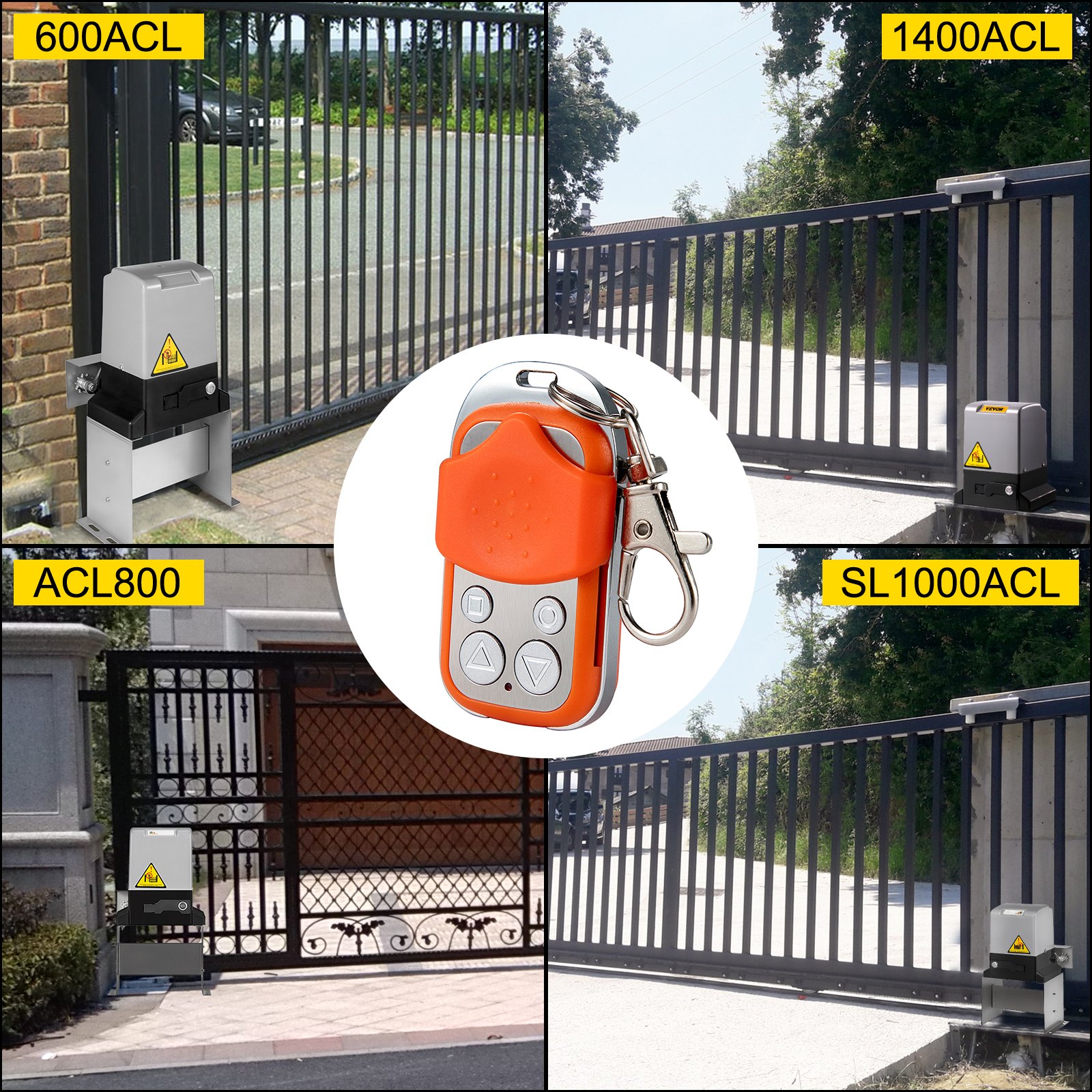 VEVOR Gate Opener Remote, 131 ft Gate Remote Control, 4 Button Automatic Gate Opener Remote ...