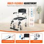 VEVOR Shower Commode Wheelchair with 4 Lockable Wheels, Footrests, Flip ...