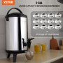 VEVOR Stainless Steel Insulated Beverage Dispenser, 2 Gallon 7.6 Liter ...