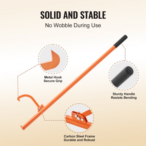 VEVOR Cant Hook Tool, 59 in, Heavy Duty Steel Log Roller, Log Lifter ...