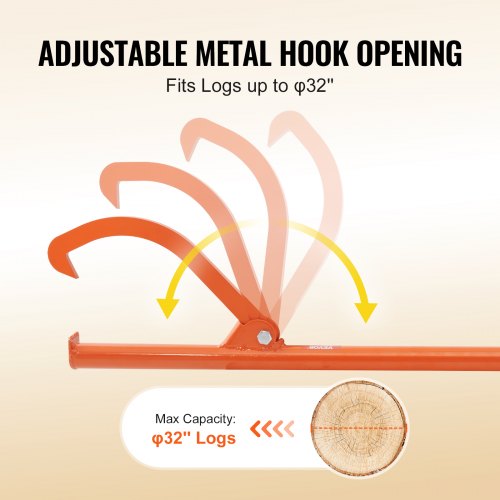 VEVOR Cant Hook Tool 46.5 in Heavy Duty Steel Log Roller Forestry ...