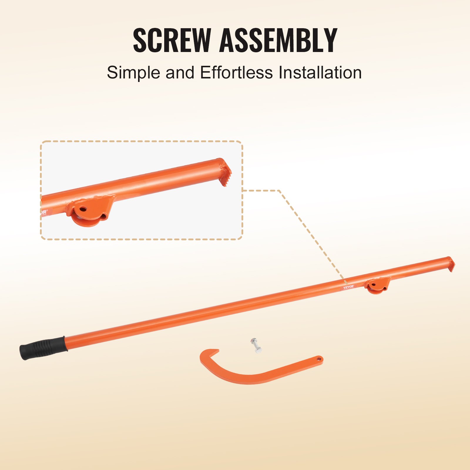 VEVOR Cant Hook Tool 46.5 in Heavy Duty Steel Log Roller Forestry ...