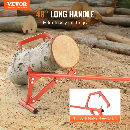 VEVOR Timberjack 46.5 in Heavy Duty Log Lifter for Max 25" Dia Logs ...