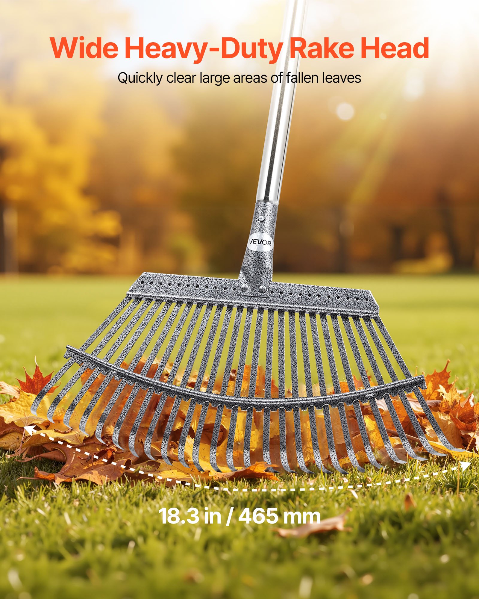 VEVOR Widest Leaf Rake – 8.3 in Widest Rake, 25-Tine
