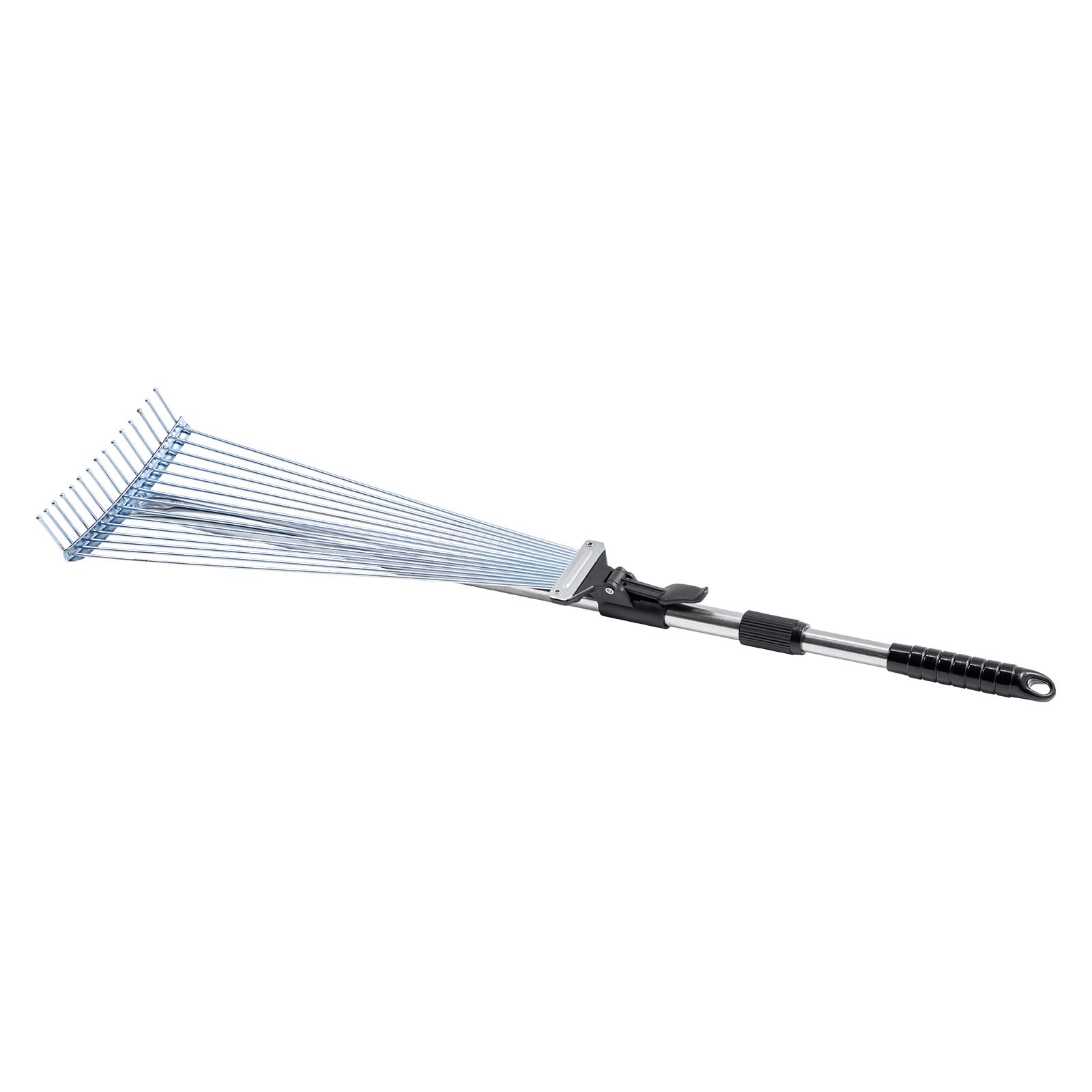 VEVOR Leaf Rake, 15 Metal Tines, Adjustable Garden Rake for Lawns with ...