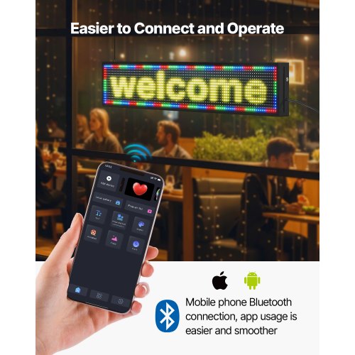 VEVOR Programmable LED Sign, P10 Full Color Flexible Digital Scrolling ...