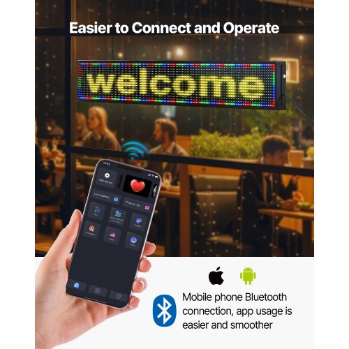 52x8 in Programmable LED Sign Digital Scrolling Display Board P10 Full ...