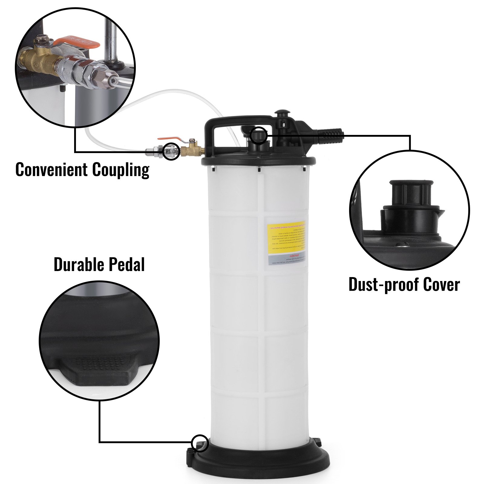 VEVOR Pneumatic Fluid Extractor 9.0 Liter Oil Extractor Pump, Air ...