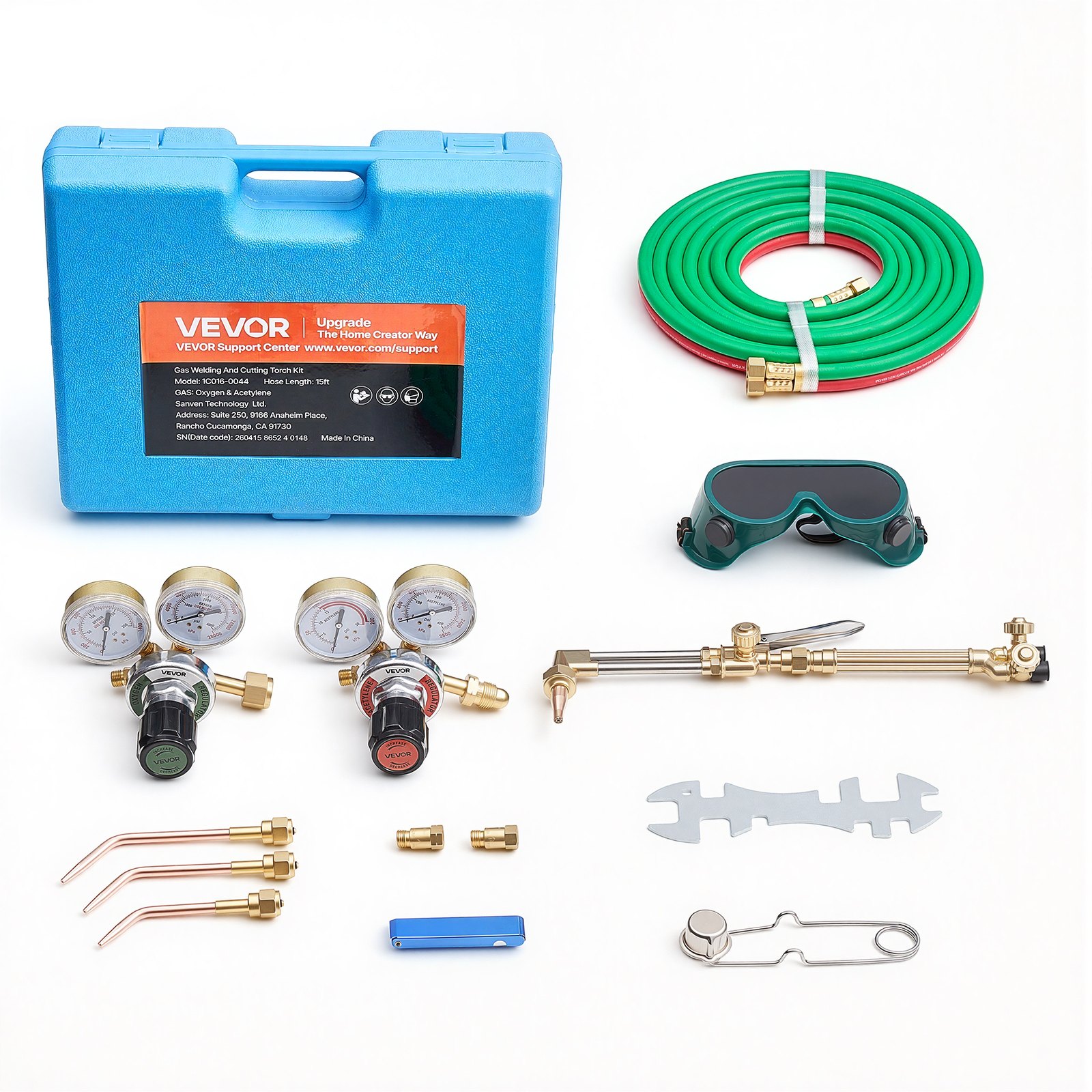 VEVOR Oxygen Acetylene Torch Kit with Check Valves, Gas Welding Cutting ...