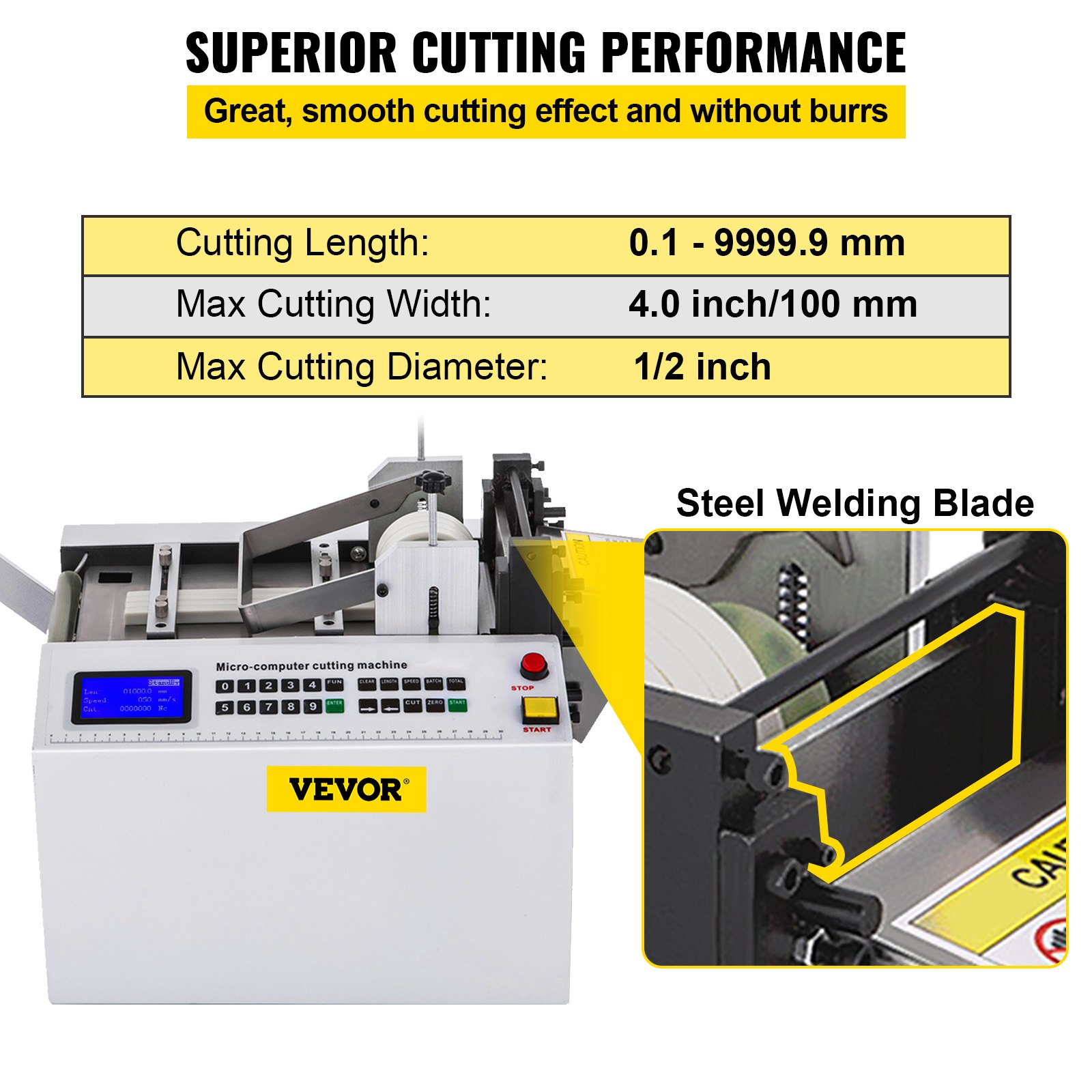 VEVOR Ys-100 Automatic Heat-shrink Tube Cable Pipe Cutter Cutting ...