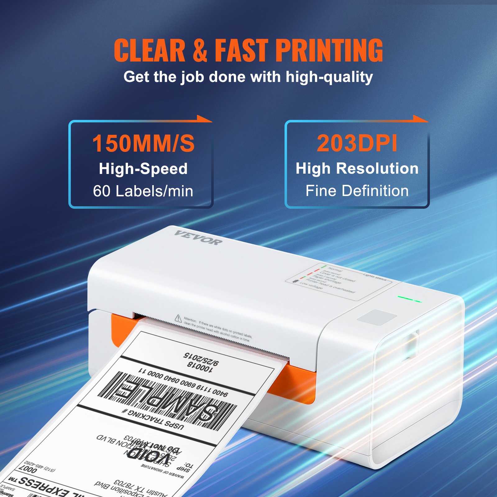 VEVOR VEVOR Thermal Label Printer, 4x6 Label Printer, Thermal Label ...