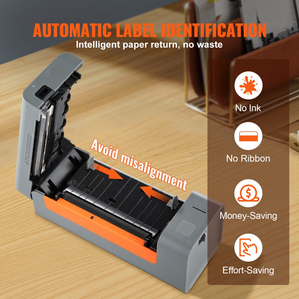 VEVOR Bluetooth Thermal Label Printer, Wireless Shipping Label Printer ...