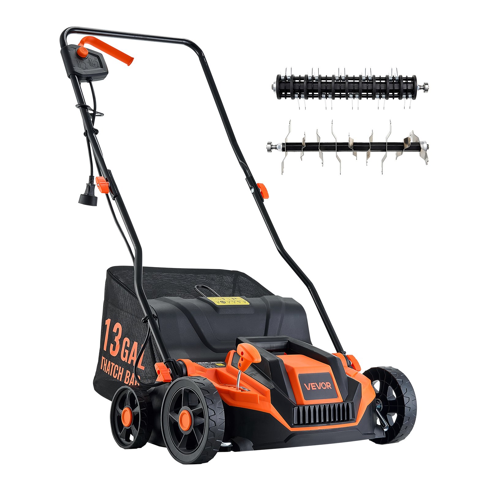 VEVOR 2-in-1 Electric Dethatcher and Scarifier, 13-Inch 13 Amp, Corded ...
