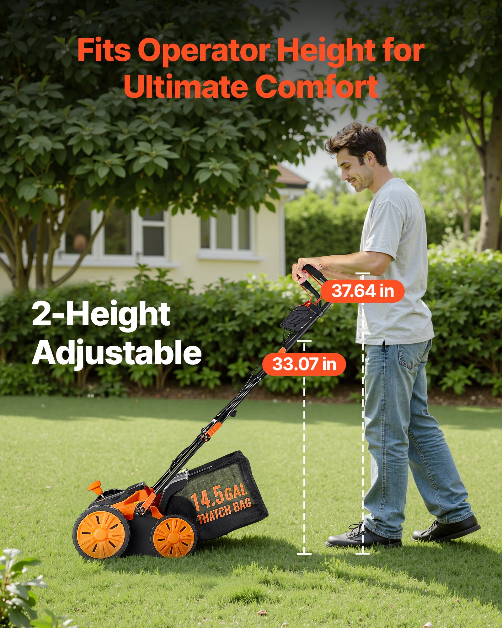 VEVOR Electric Dethatcher and Scarifier – 16", 15A, 2-in-1