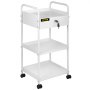 VEVOR Lab Cart, 3 Tiers Lab Trolley, Steel Lab Utility Cart, 360 ...