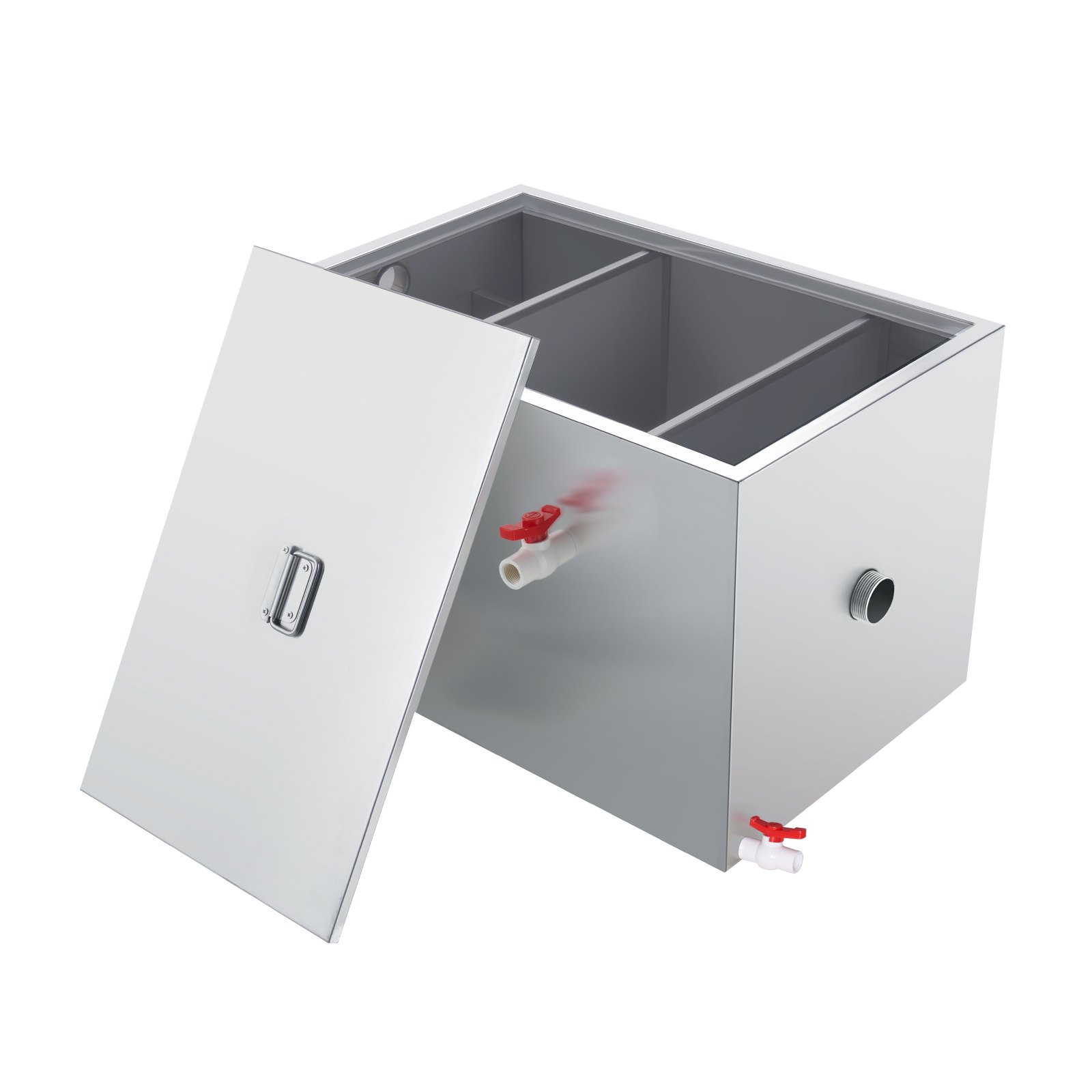 VEVOR Commercial Grease Trap, 40 LBS Grease Interceptor, Side Inlet ...