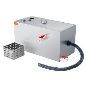 VEVOR Commercial Grease Trap, 25 LBS Grease Interceptor, Top Inlet ...