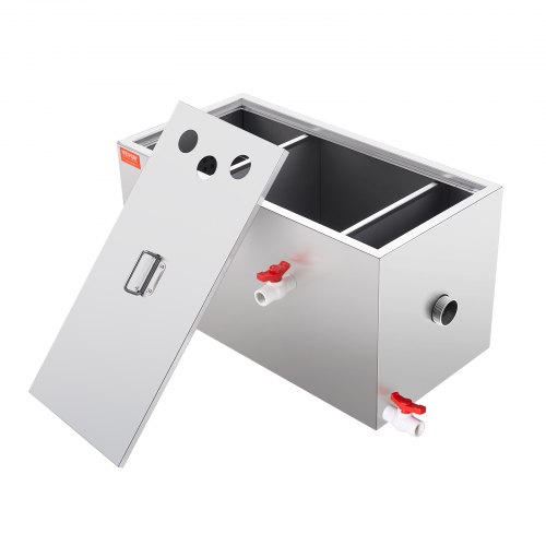 VEVOR Commercial Grease Trap, 25 LBS Grease Interceptor, Top Inlet ...