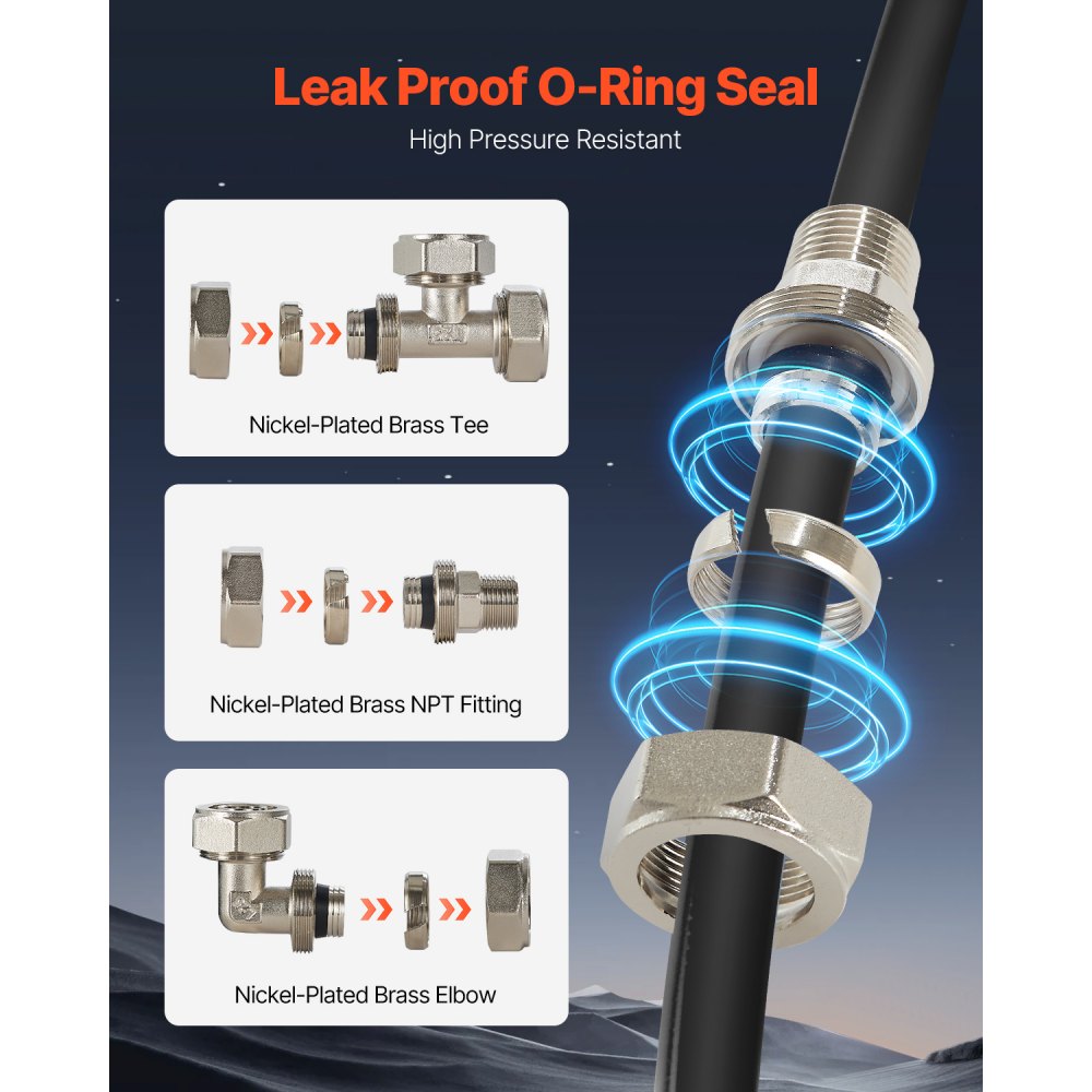 Air Compressor Line Kit 3/4'' x 100FT HDPE/Aluminum Shop Air Piping ...